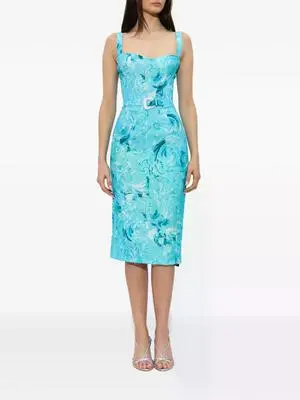 Versace Floral Belted Dress