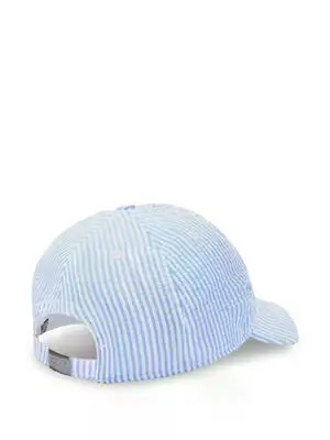 MC2 SAINT BARTH Seersucker Striped Baseball Cap
