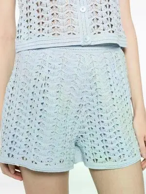 Sandro High-waisted Beaded Crochet Shorts