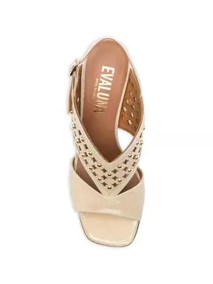 EVALUNA Stud-embellished Sandals - Neutrals