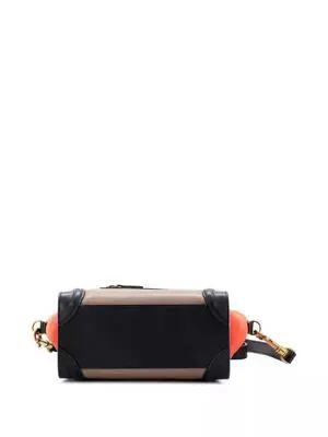 Celine Tricolor Leather Nano Luggage Bag - Black