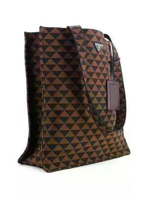 Prada Symbole Jacquard Shopper Tote Bag
