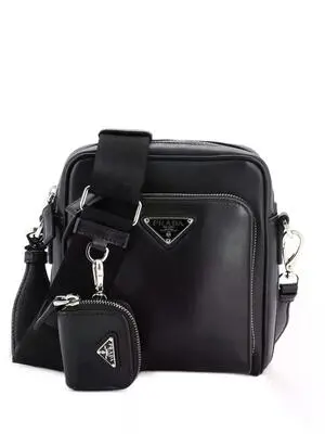 Prada Front Pocket Leather Small Crossbody Bag
