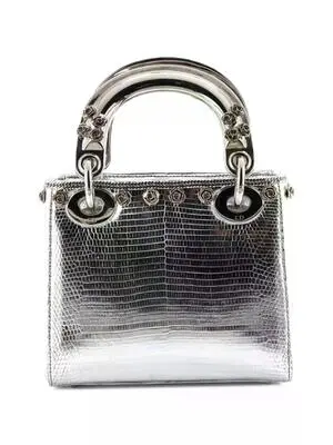 Dior Lady Bag Lizard With Metal Applique Mini Satchel