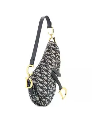 Dior Saddle Handbag Oblique Canvas Medium Shoulder Bag - Blue