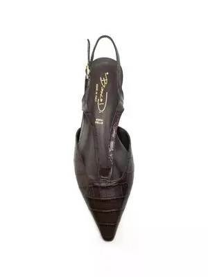 BIANCADI Pointed-toe Croc-effect Pumps