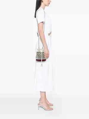 Gucci Mini Gg Supreme Web Ophidia Bucket Bag - Neutrals
