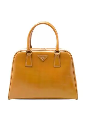 Prada 2010-2016 Saffiano Vernice Pyramid Frame Handbag