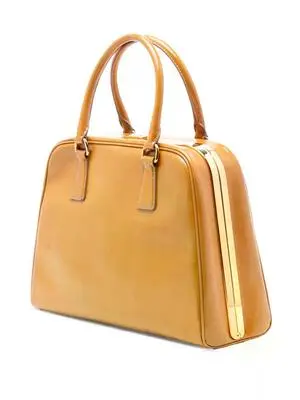 Prada 2010-2016 Saffiano Vernice Pyramid Frame Handbag