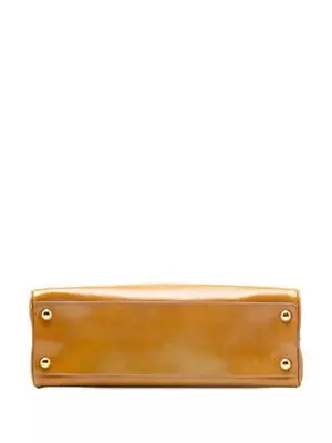 Prada 2010-2016 Saffiano Vernice Pyramid Frame Handbag