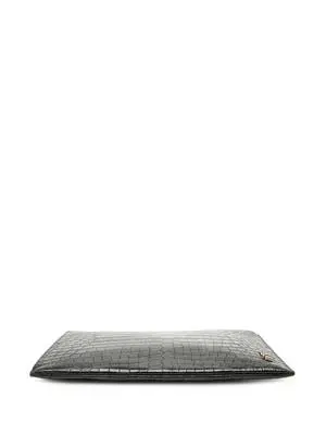 Saint Laurent 2019 Croc Embossed Leather Zipped Tablet Holder