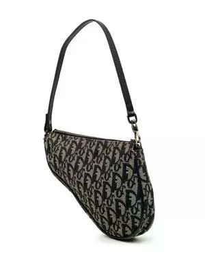 Dior Diorissimo Canvas Saddle Pochette - Black