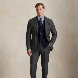 Ralph Lauren Polo Tailored Fit Wool Sharkskin Suit