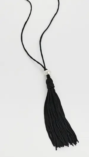 Shashi Maxine Tasseled Necklace - Black