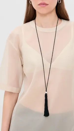 Shashi Maxine Tasseled Necklace - Black