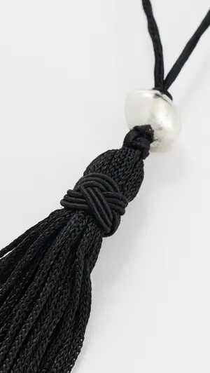 Shashi Maxine Tasseled Necklace - Black