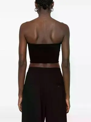 Isabel Benenato Strapless Top With Rolled Trim