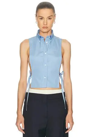 Miu Miu Popeline Shirt With Side Ties