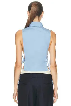 Miu Miu Popeline Shirt With Side Ties
