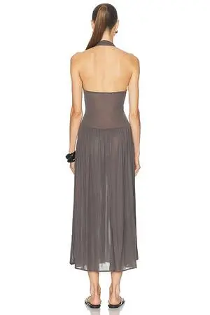 ST. AGNI Fluid Jersey Halter Dress
