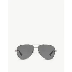Gucci Metal And Acetate Aviator Sunglasses - Silver