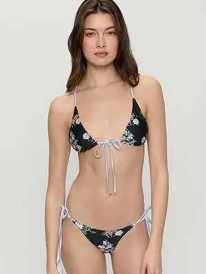 Victoria's Secret Frankies Bikinis June Satin Bikini Top - Floral