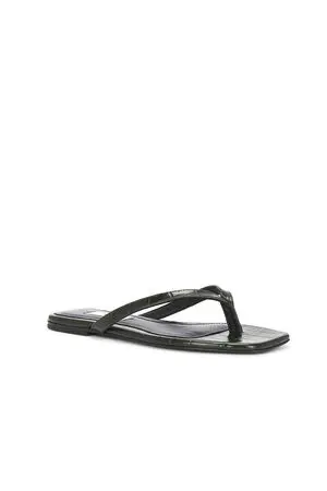 TOTEME Croc Embossed Flip Flop - Dark Green