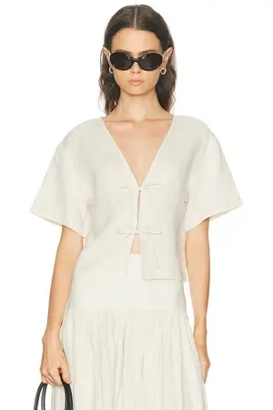 Staud Ava Linen Top - Natural