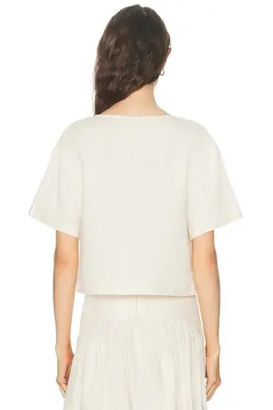 Staud Ava Linen Top - Natural