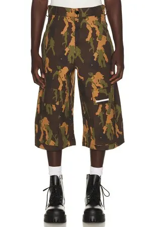 SPENCER BADU Camo Slashed Shorts - Multi