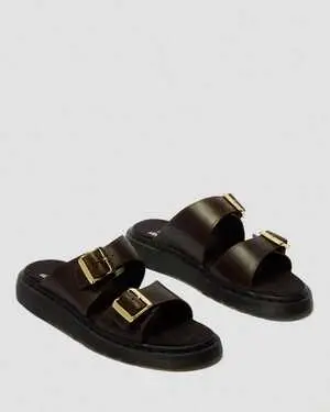 Dr. Martens Josef Two Strap Leather Sandals - Green