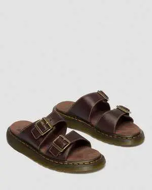 Dr. Martens Josef Slide Leather Sandals - Brown
