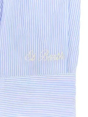 MC2 SAINT BARTH Striped Embroidered Shirt - Blue