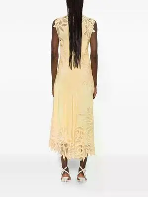 Ulla Johnson Idra Lace-detail Midi Dress - Yellow