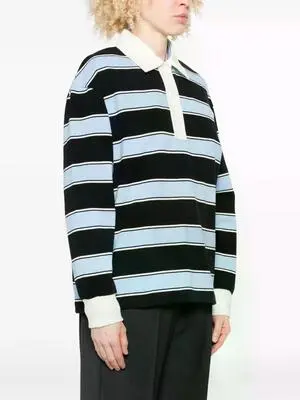 Closed Striped Polo Top - Blue