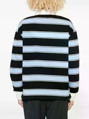 Closed Striped Polo Top - Blue