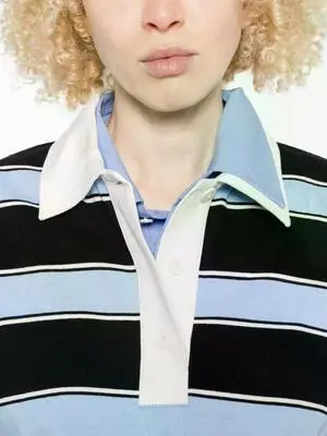 Closed Striped Polo Top - Blue