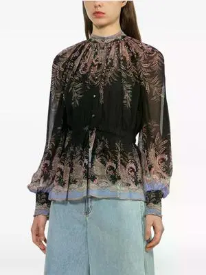 Zimmermann Floral Print Blouse - Black