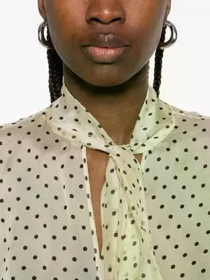 CRIDA MILANO Polka-dot Long Sleeve Blouse
