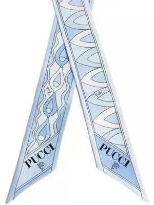 Emilio Pucci Mixed Print Silk Scarf