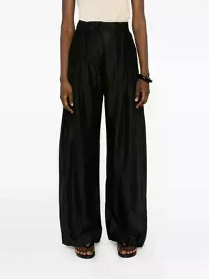 THELATEST Billie Crinkled-effect Wide Leg Trousers - Black