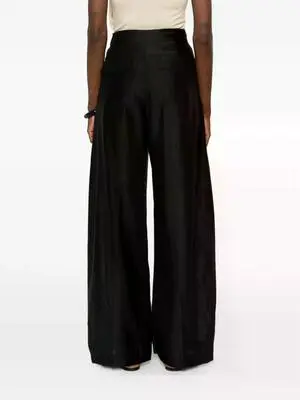 THELATEST Billie Crinkled-effect Wide Leg Trousers - Black