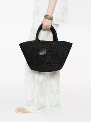 Manebí Panier Raffia Tote - Black