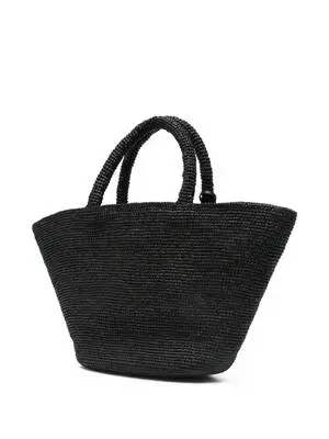 Manebí Panier Raffia Tote - Black