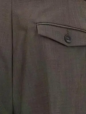 CRUNA Pleated Tapered Trousers - Brown