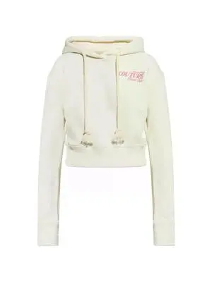 Versace Cropped Cotton Sweatshirt With Graphic Print