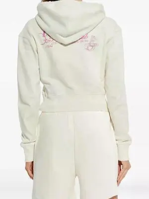 Versace Cropped Cotton Sweatshirt With Graphic Print