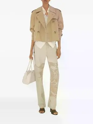Burberry Cropped Mayfair Trench Jacket - Neutrals