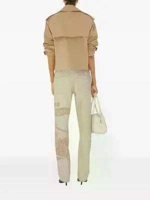 Burberry Cropped Mayfair Trench Jacket - Neutrals