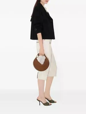 Burberry Cropped Gabardine Trench Jacket - Black